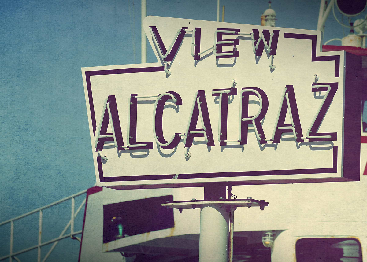 'VIEW ALCATRAZ' Poster, picture, metal print, paint by Monika Strigel ...