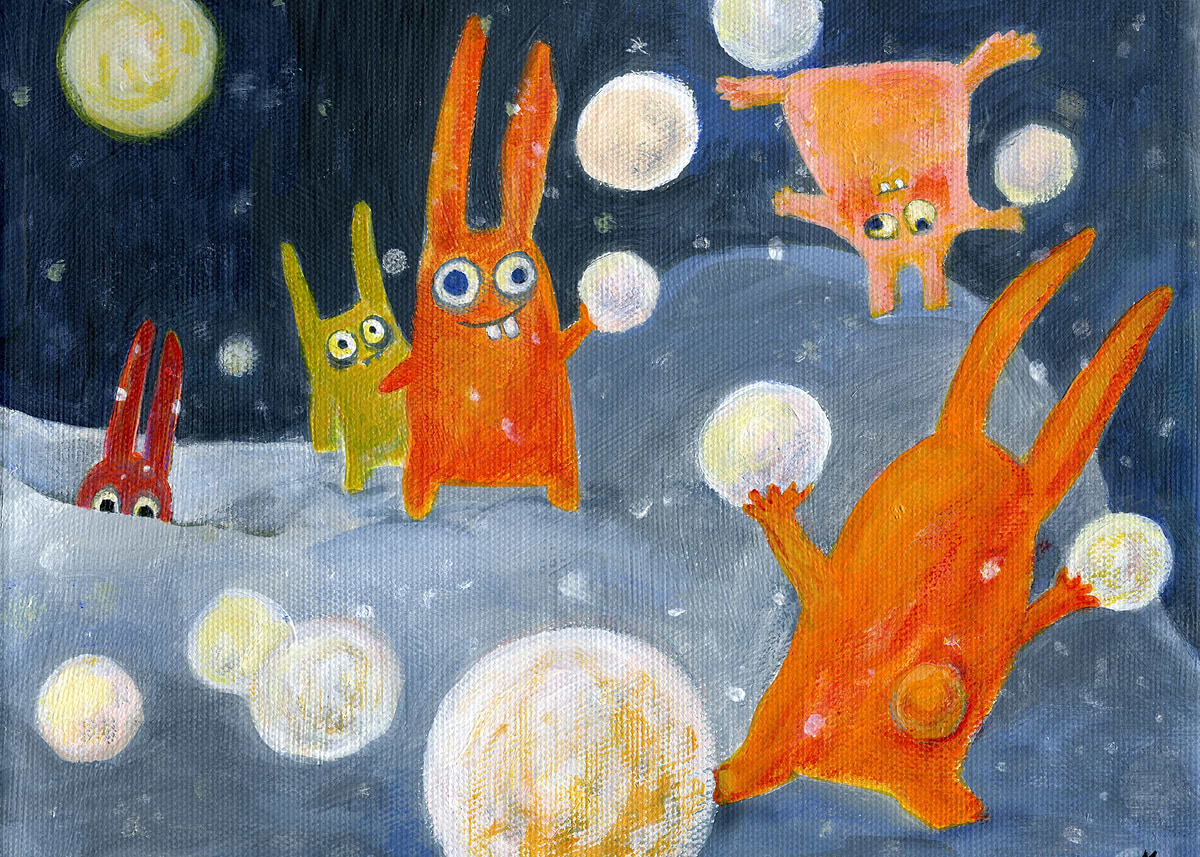 'Snowballs' Poster, picture, metal print, paint by Marianna Tankelevich ...