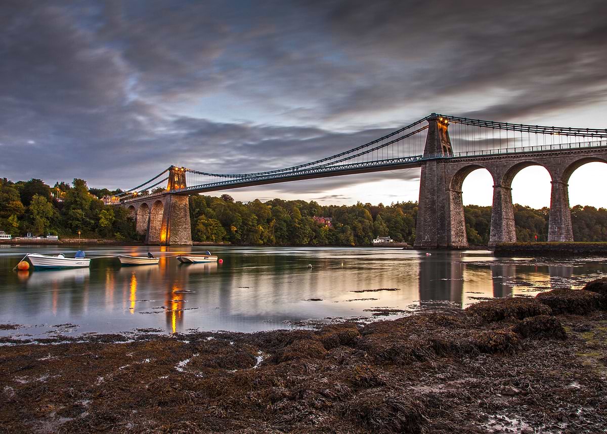 'The Menai Suspension Bridge links the island of Anglese ... ' Poster ...