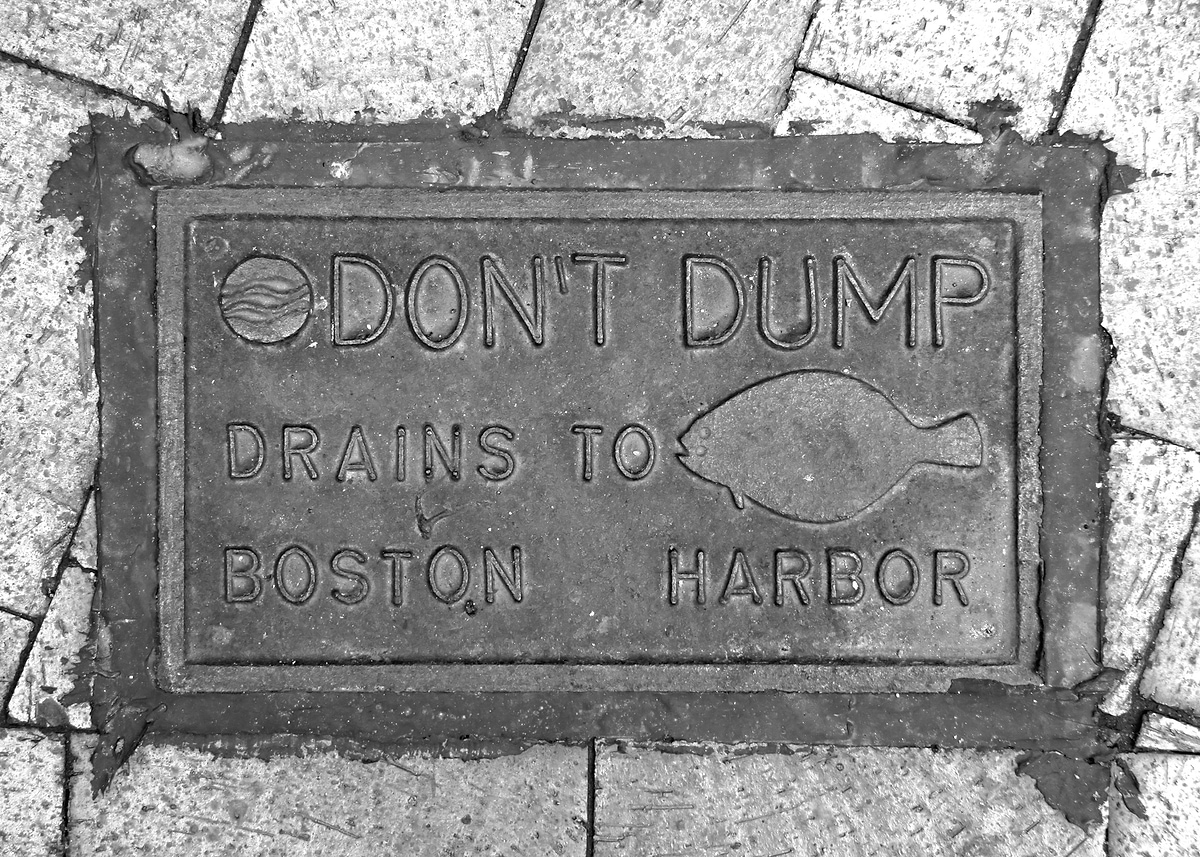 'Keep Boston Harbor Clean - Black and white photo of pla ... ' Poster ...