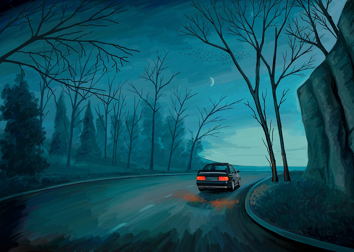 'Night Ride' Poster, picture, metal print, paint by Remus Brailoiu ...