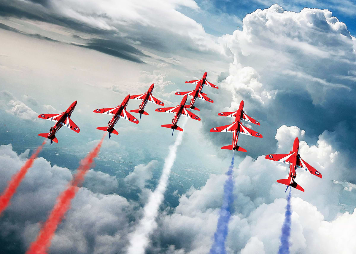 'The Red Arrows is the aerobatics display team of the Ro ... ' Poster ...