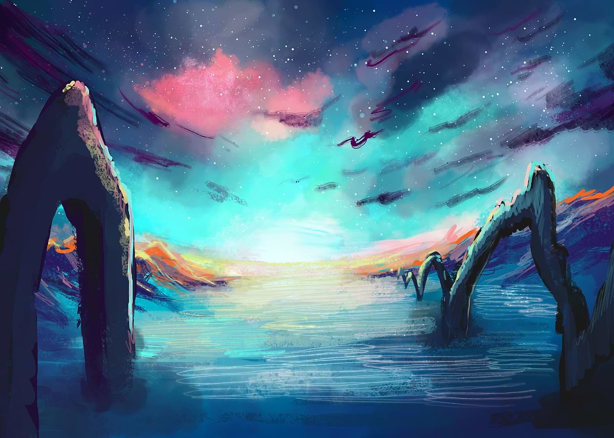'Boreal Sunset' Poster, picture, metal print, paint by Nathan Jones ...