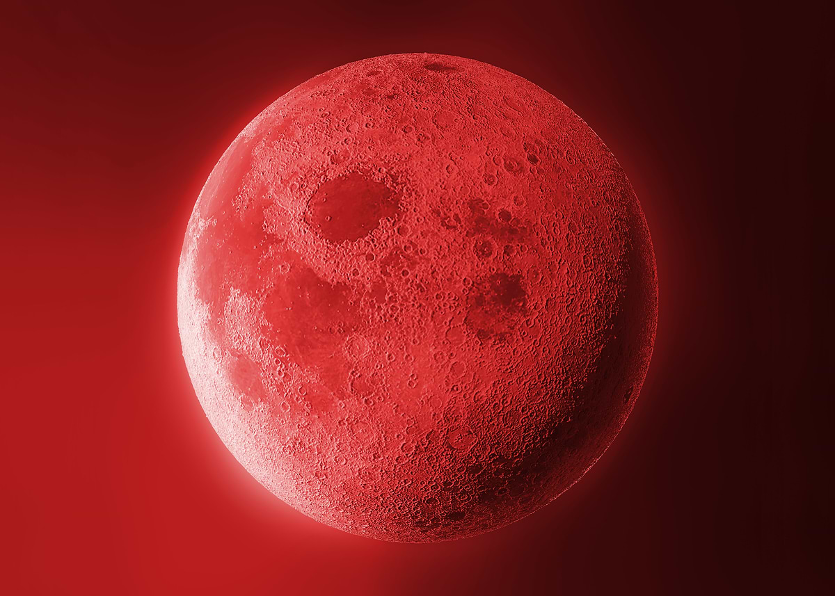 'Red Moon' Poster, picture, metal print, paint by Rony Azurdia | Displate
