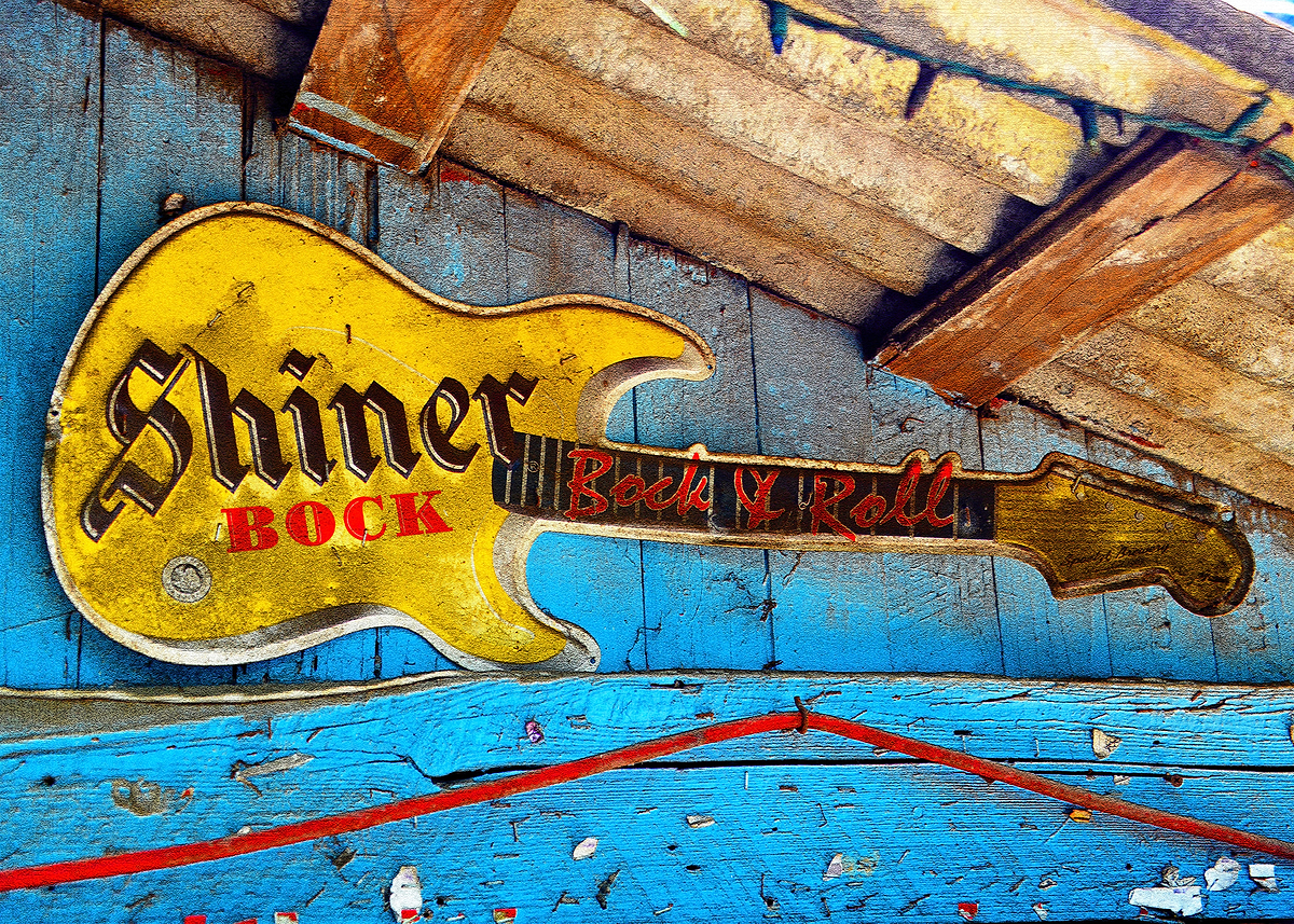'Vintage guitar sign' Poster, picture, metal print, paint by David ...