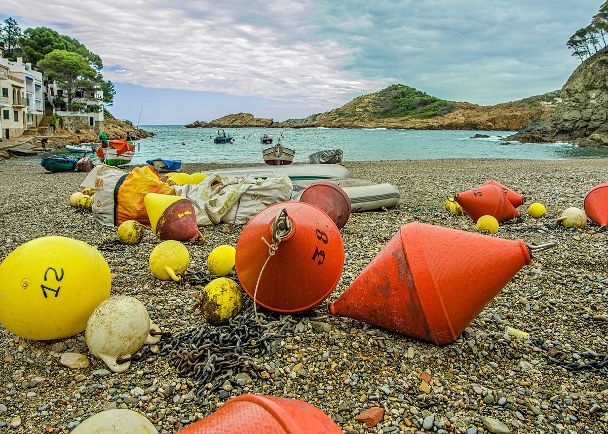 'Colorful beach' Poster, picture, metal print, paint by insideportugal | Displate
