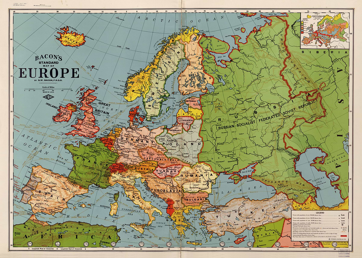 'Map of Europe 1925' Poster, picture, metal print, paint by Janice M ...