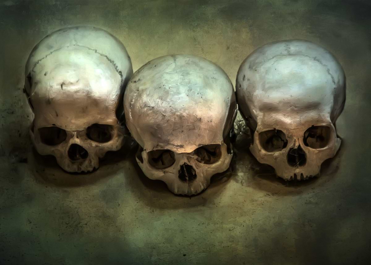 'Three skulls' Poster, picture, metal print, paint by Jaroslaw ...