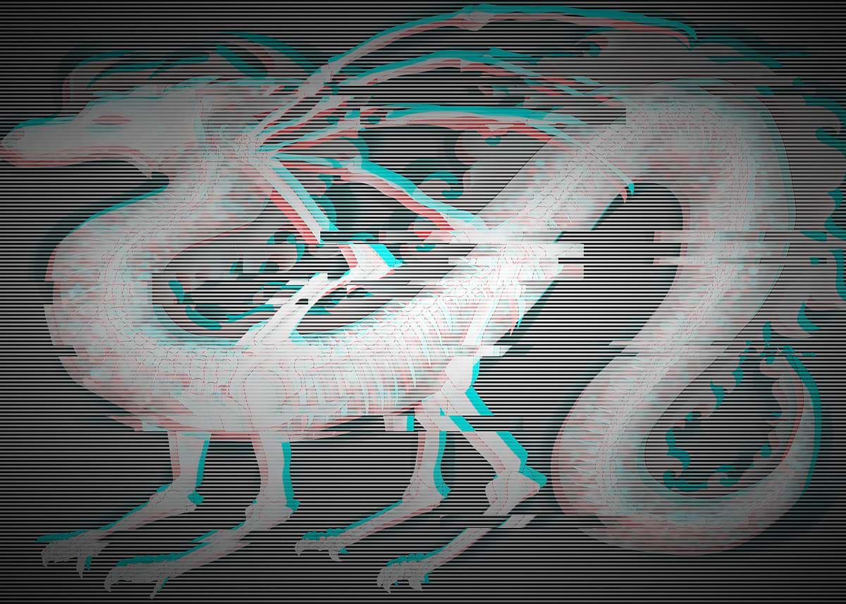 'Glitch Dragon' Poster, picture, metal print, paint by Skye S | Displate
