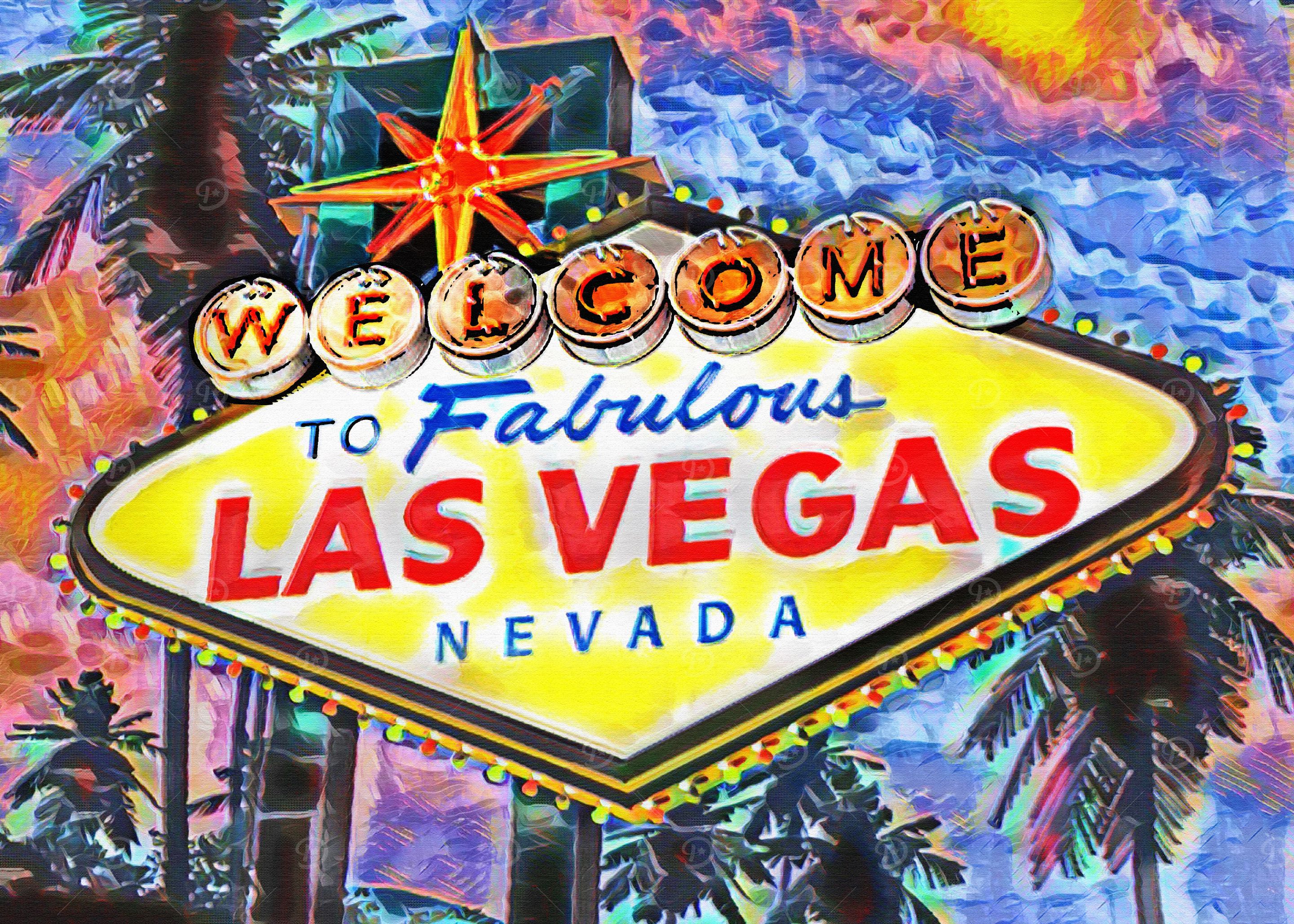 'Las Vegas Sign Art' Poster, picture, metal print, paint by Ryan Spark ...