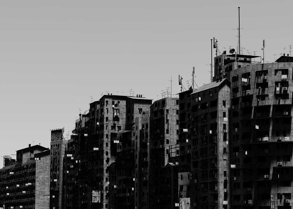 'Slums' Poster, picture, metal print, paint by Aivaras Grauzinis | Displate