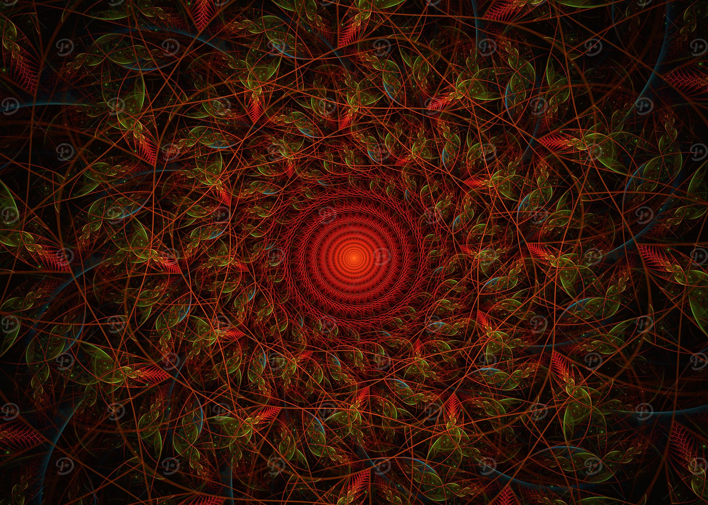 'Crimson Vine Vortex' Poster, picture, metal print, paint by Matthew ...