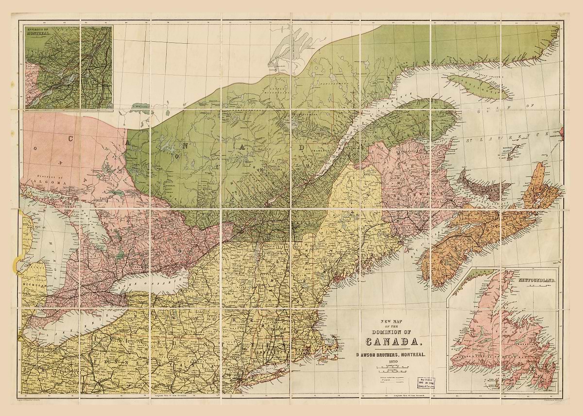 'Map of Canada 1870' Poster, picture, metal print, paint by Janice M ...