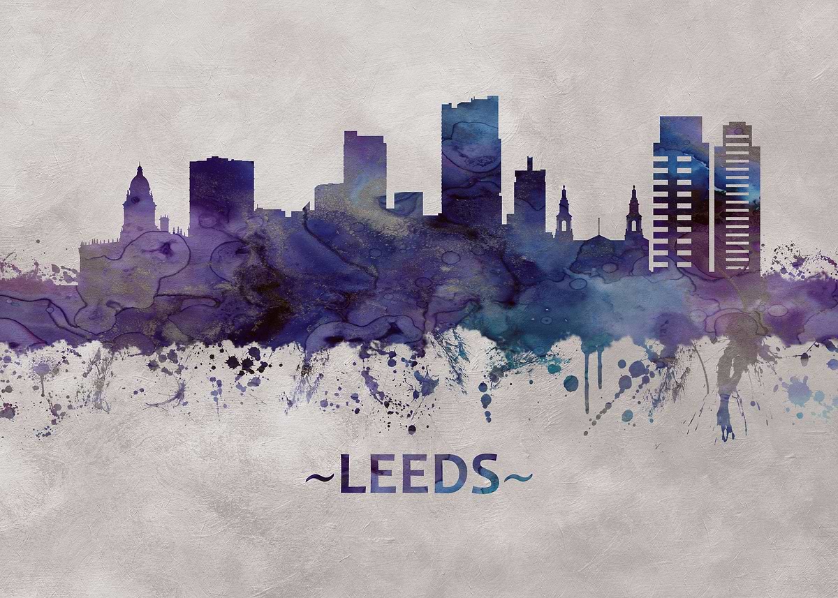 'Leeds England skyline' Poster, picture, metal print, paint by Towseef ...