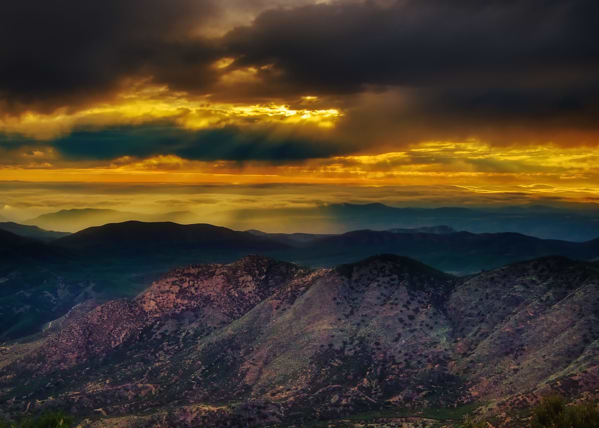 'Sunset Over The Valley' Poster, picture, metal print, paint by Donna ...