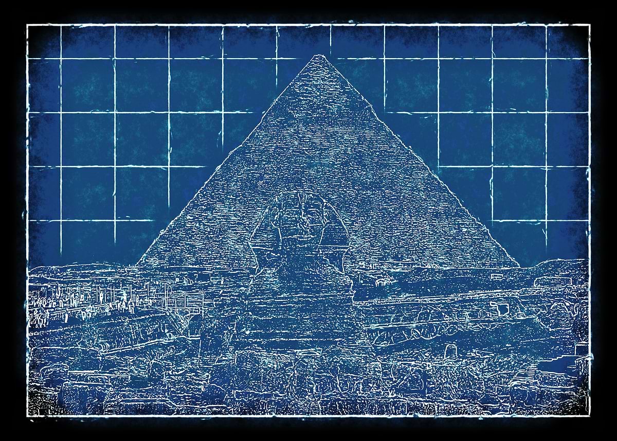 'Sphinx and Pyramid' Poster, picture, metal print, paint by Leopold ...
