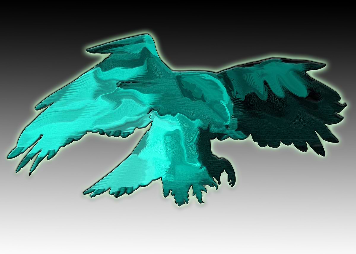'Metallic Blue Eagle' Poster, picture, metal print, paint by Prasad ...