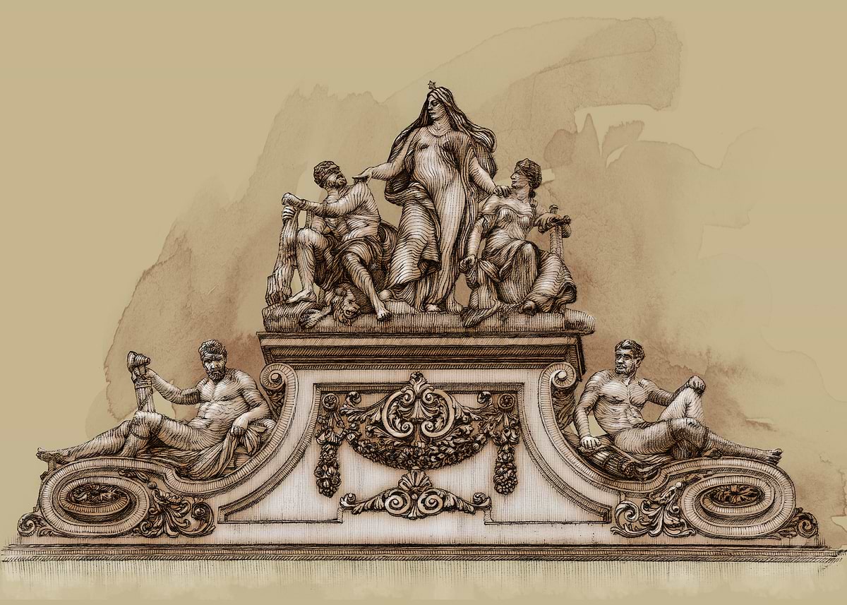 'Statues from Vienna' Poster, picture, metal print, paint by Denis ...