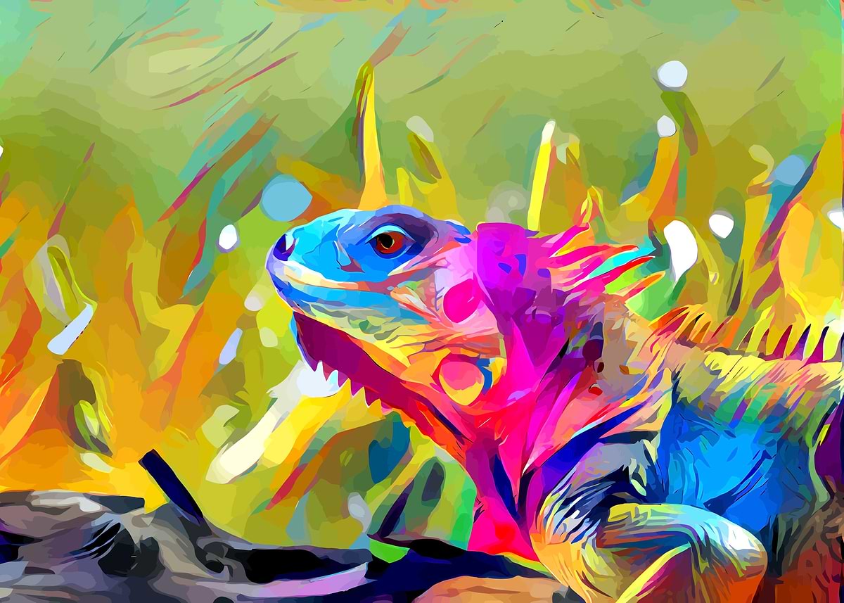 'Lizard' Poster, picture, metal print, paint by Whoisangulo Angulo ...