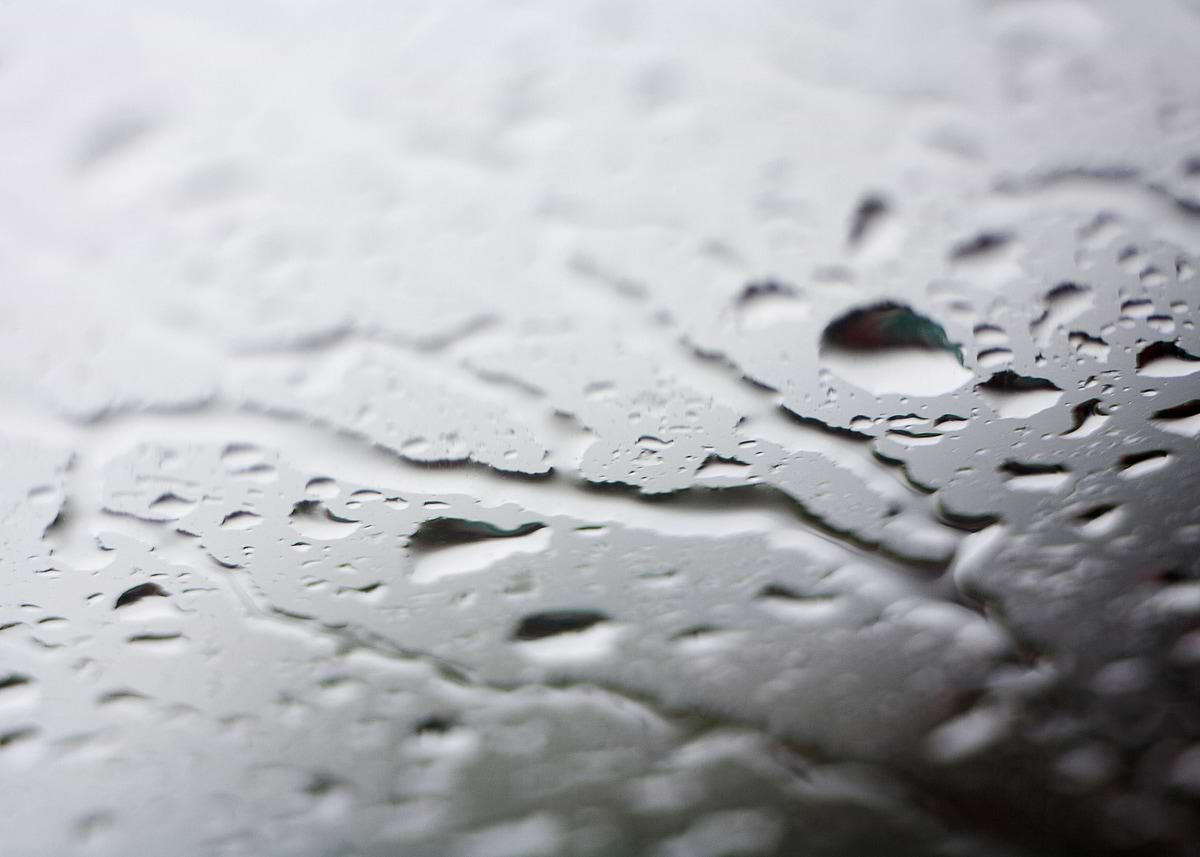 'Gray rain drops macro' Poster, picture, metal print, paint by ...