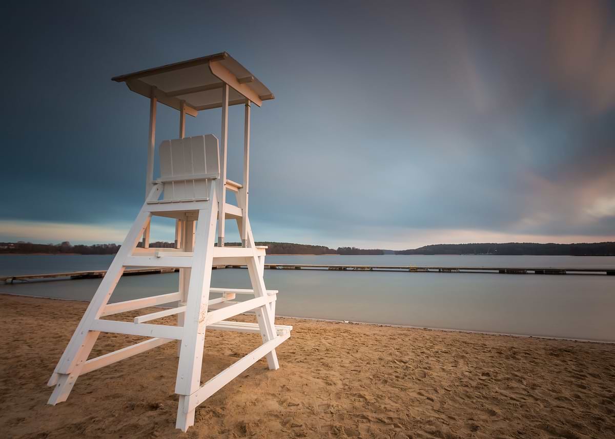 'Lifeguard Hut On Lake Shor' Poster, picture, metal print, paint by ...