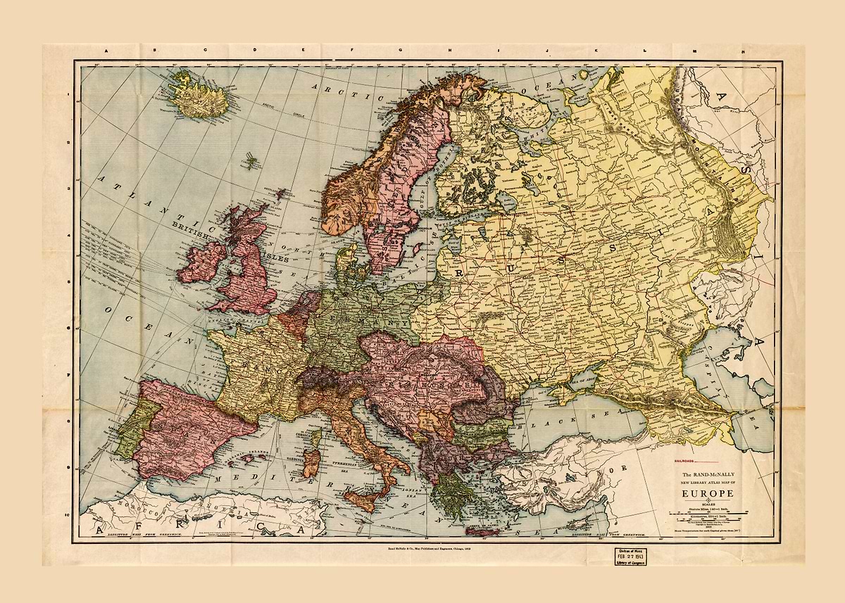 'Europe Map 1912' Poster, picture, metal print, paint by Janice M ...