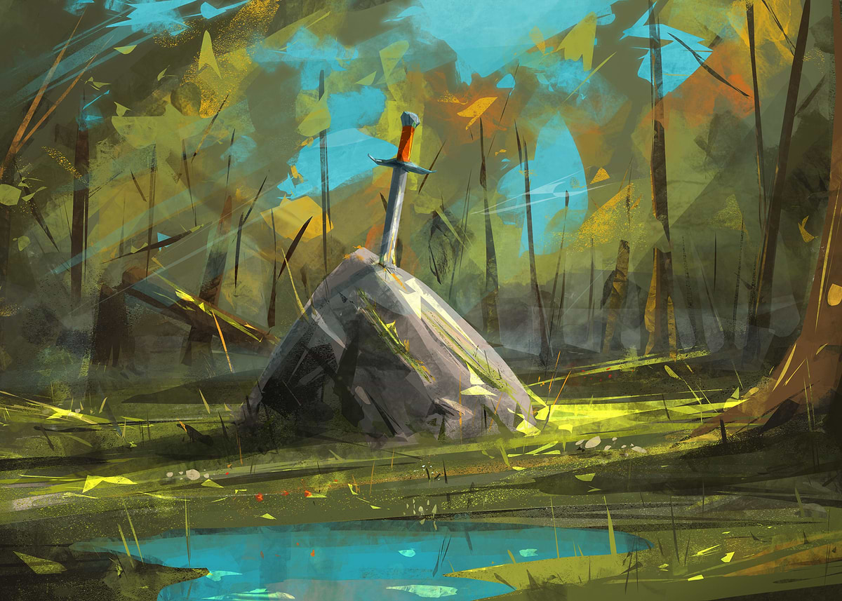 'Excalibur' Poster, picture, metal print, paint by vratislav | Displate