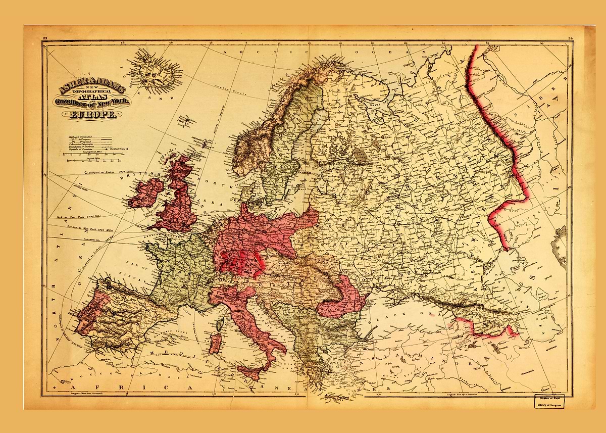 'Map of Europe 1871' Poster, picture, metal print, paint by Janice M ...