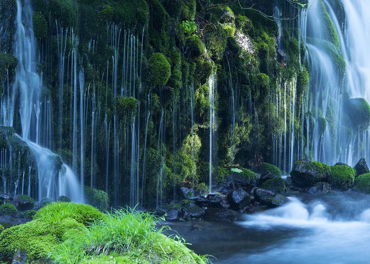 'Beautiful waterfall view' Poster, picture, metal print, paint by Naso ...