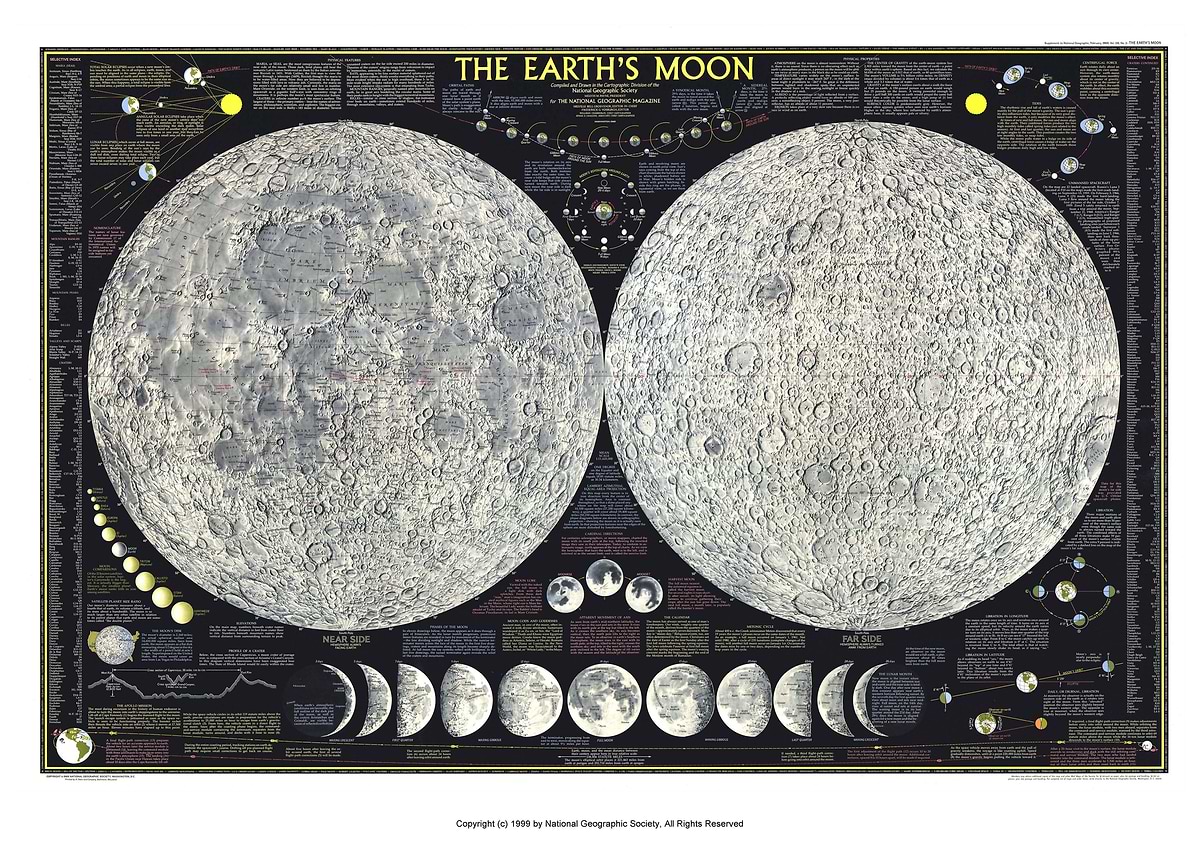 'Map of the moon' Poster, picture, metal print, paint by Naso | Displate