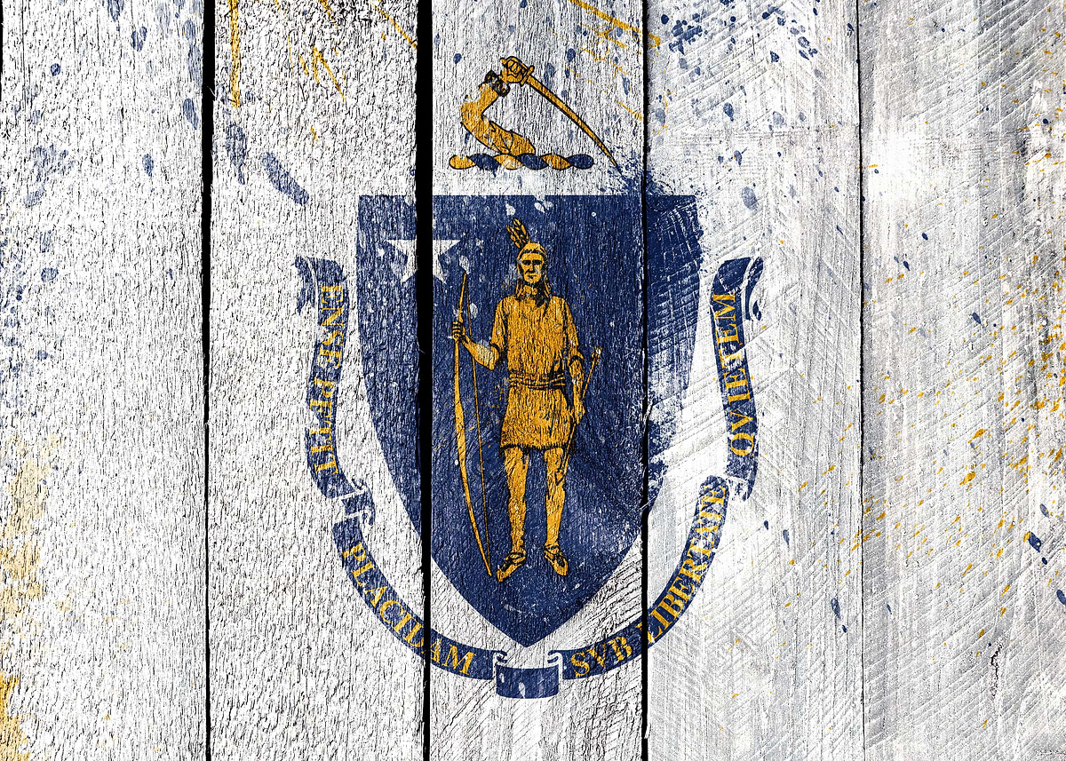 'MASSACHUSSETTS FLAG' Poster, picture, metal print, paint by Giordano ...
