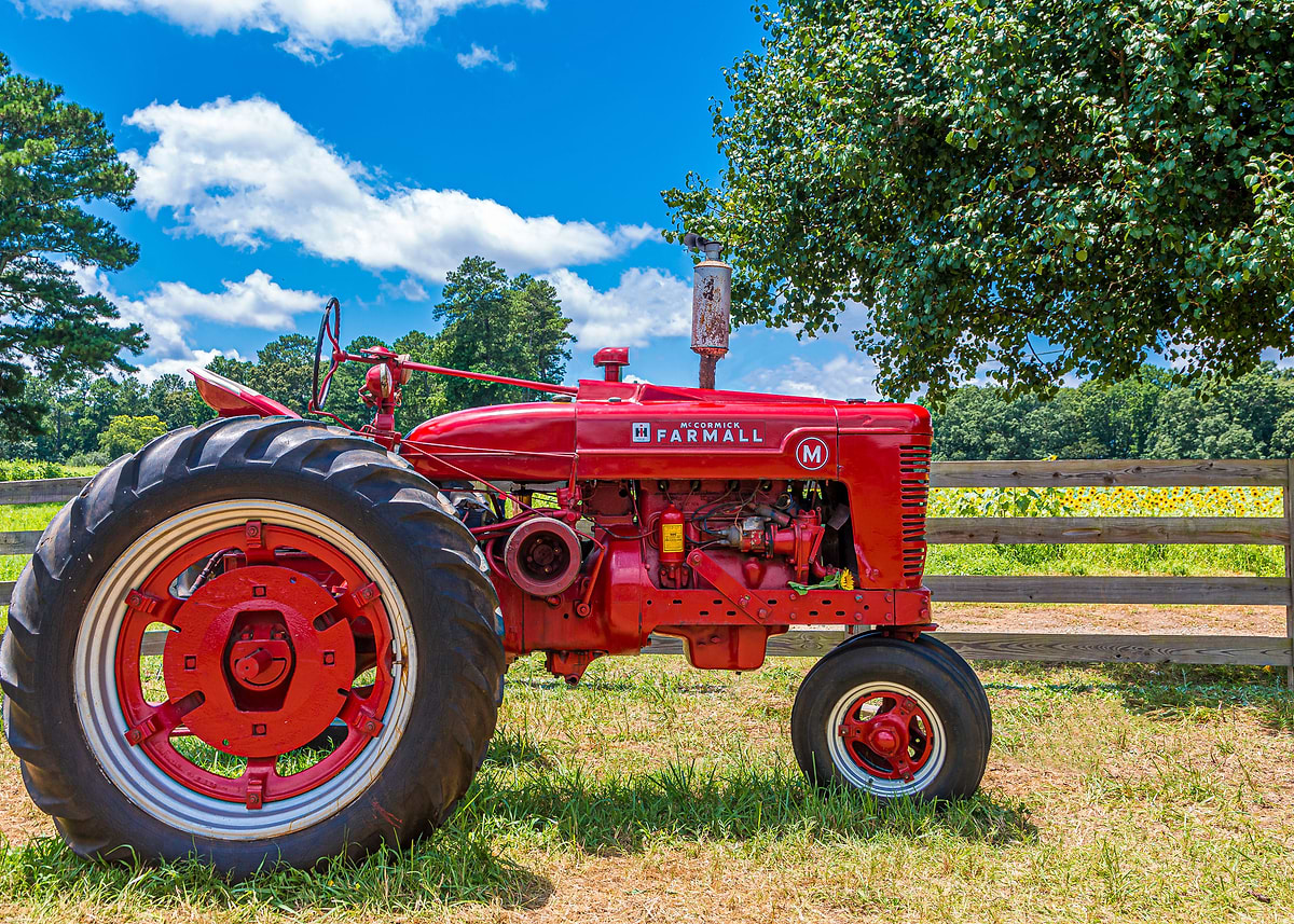 'Red Tractor' Poster, picture, metal print, paint by Darryl Brooks ...
