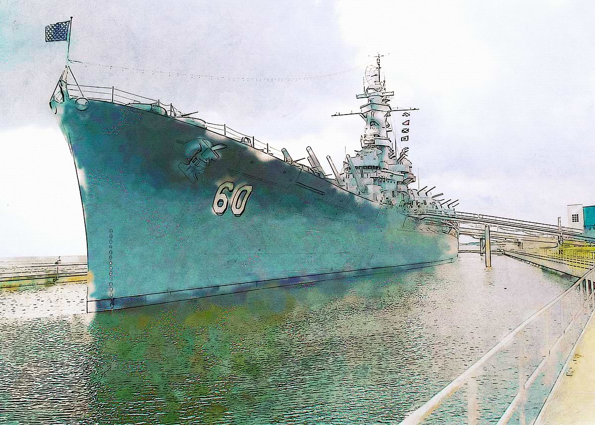 'USS Alabama' Poster, picture, metal print, paint by Aaron Design ...
