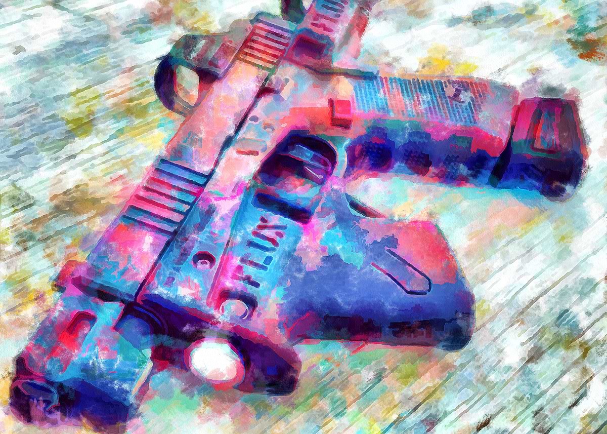 'Weapon Gun Poster' Poster, picture, metal print, paint by Ben Charme ...