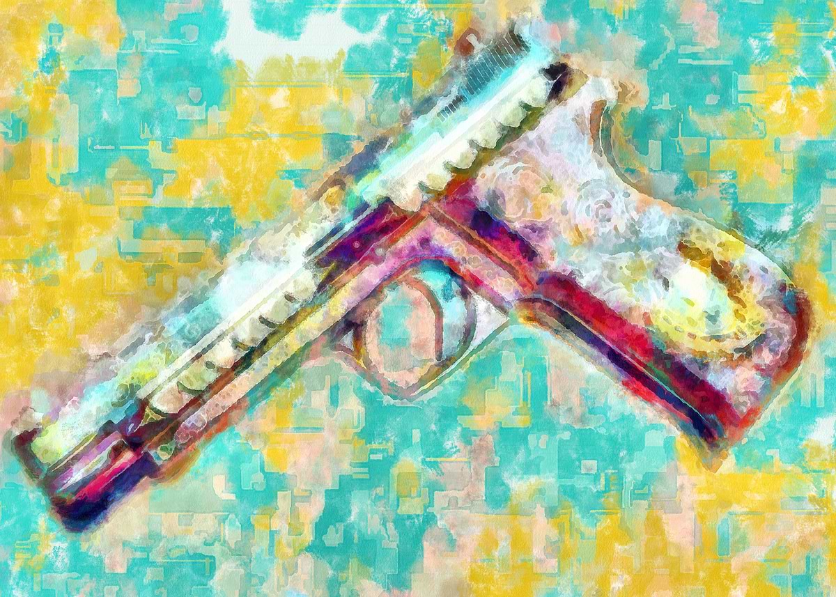 'Weapon Gun Poster' Poster, picture, metal print, paint by Ben Charme ...