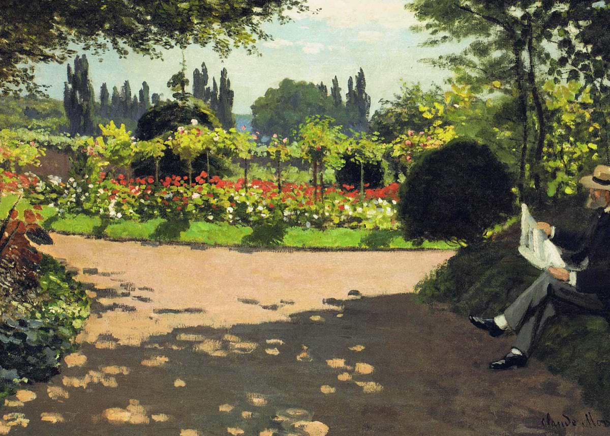 'Claude Monet Man reading' Poster, picture, metal print, paint by ...