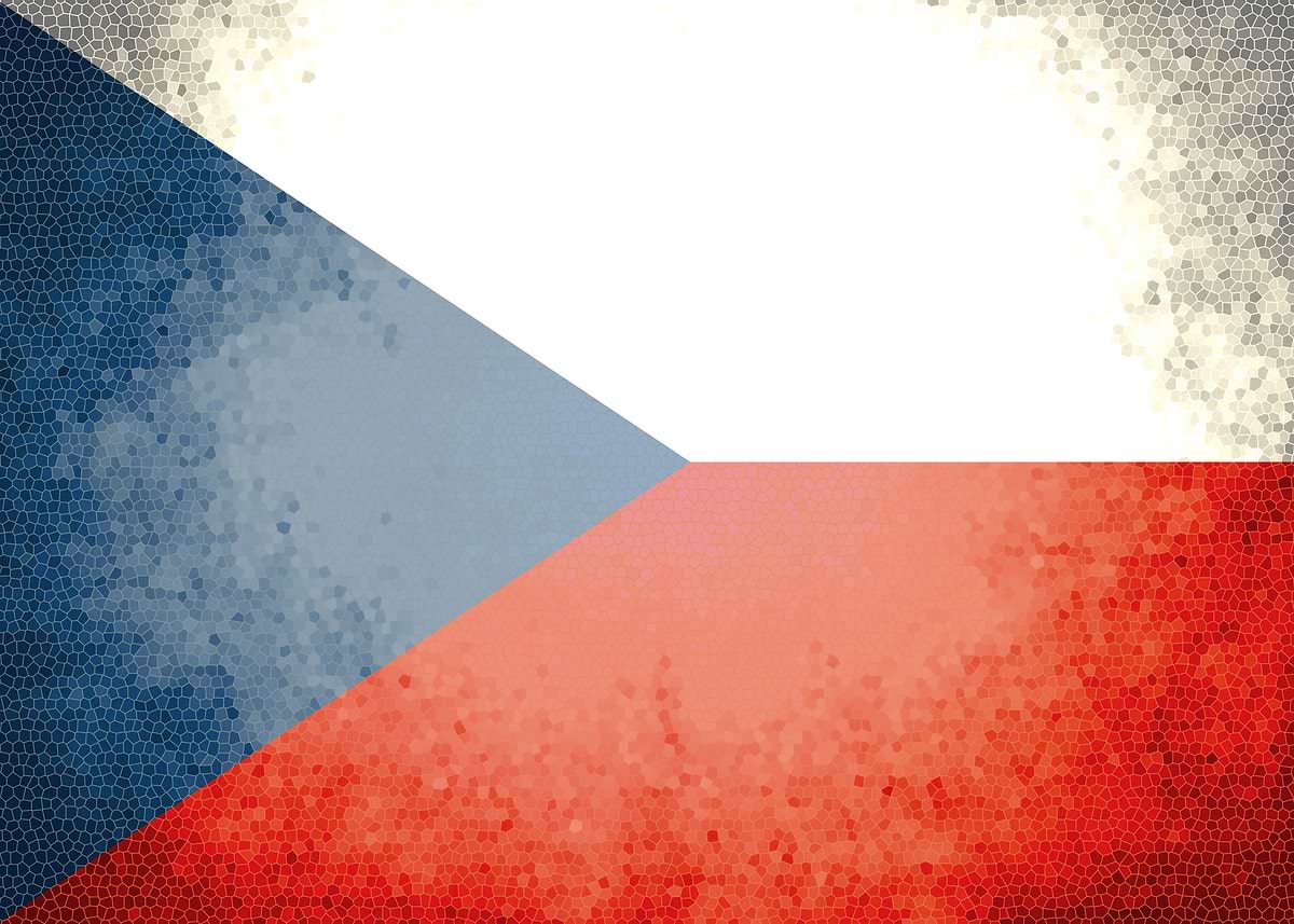 'Czech vintage flag' Poster, picture, metal print, paint by Mad Crabs ...