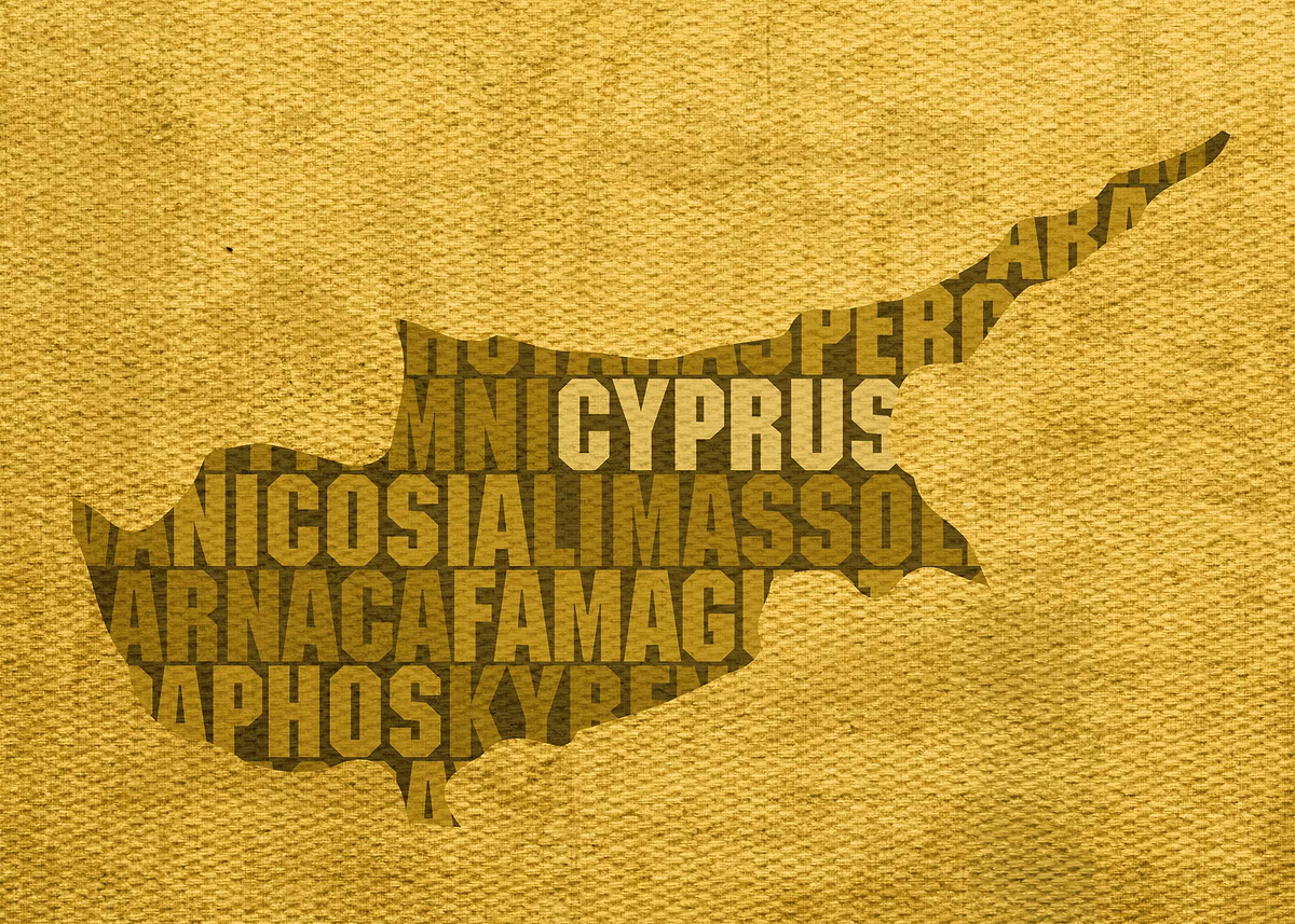 'Cyprus Country Word Map' Poster, picture, metal print, paint by Design ...