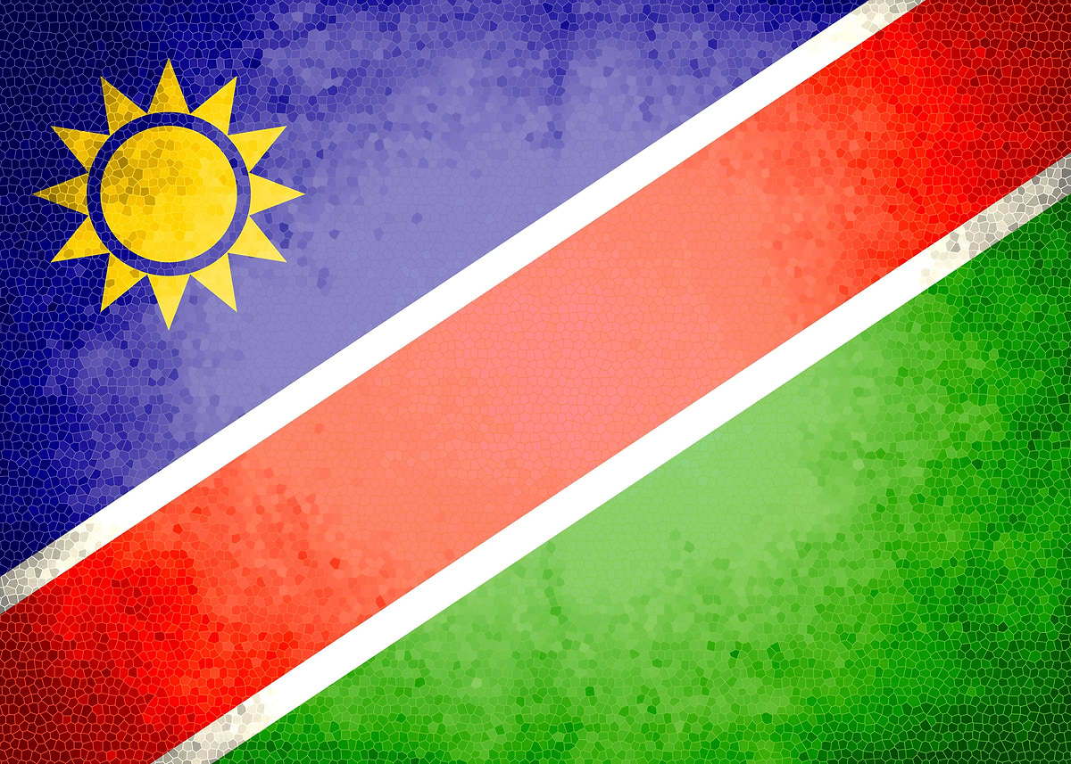 'Namibian vintage flag' Poster, picture, metal print, paint by Mad ...