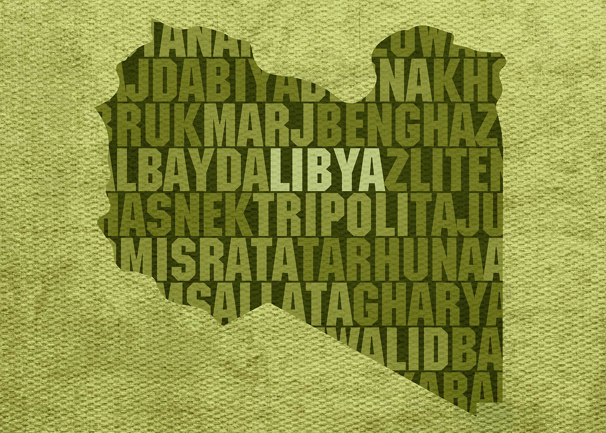 'Libya Country Word Map Art' Poster, picture, metal print, paint by ...