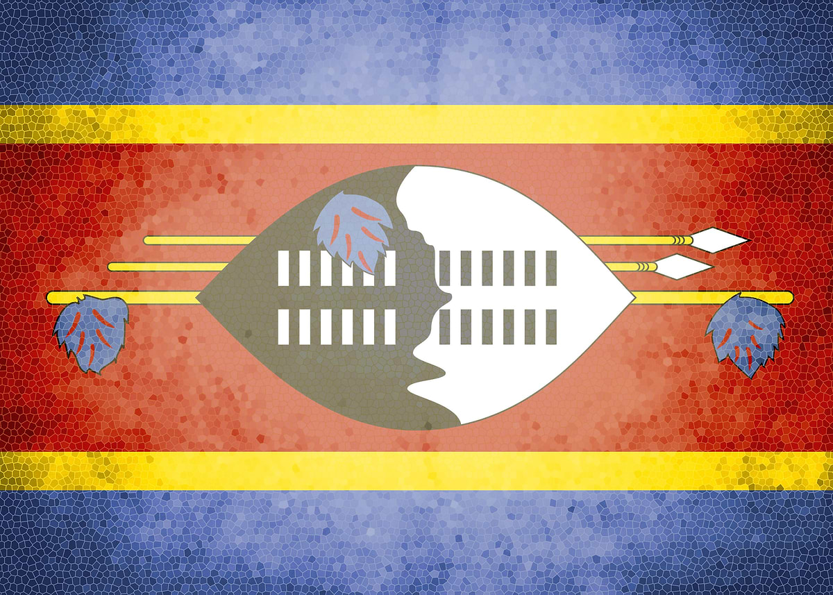 'Swaziland vintage flag' Poster, picture, metal print, paint by Mad ...
