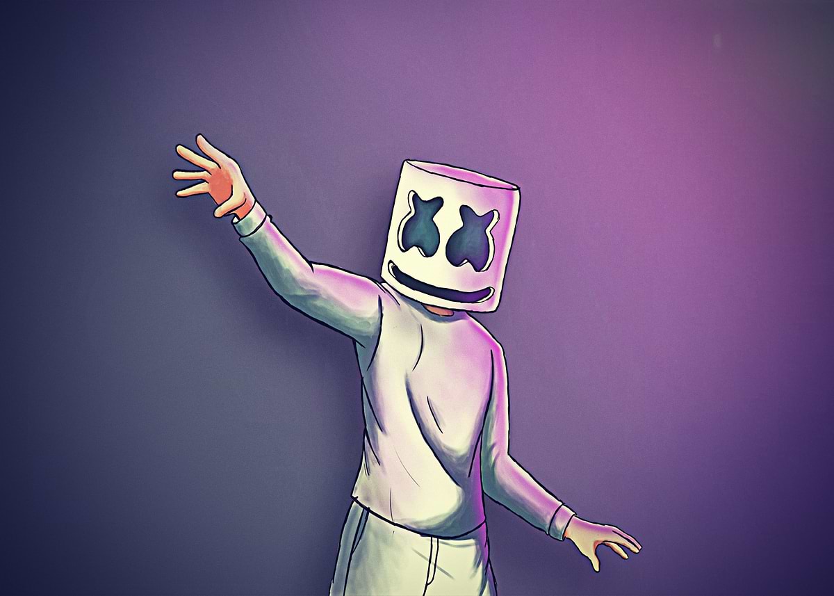 'DJ Marshmello' Poster, picture, metal print, paint by ZDai | Displate