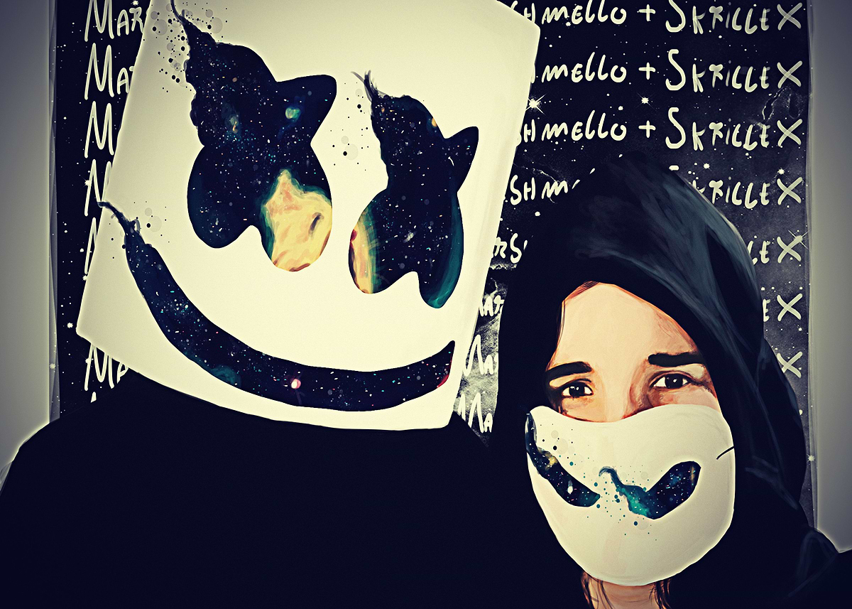 'DJ Marshmello' Poster, picture, metal print, paint by ZDai | Displate