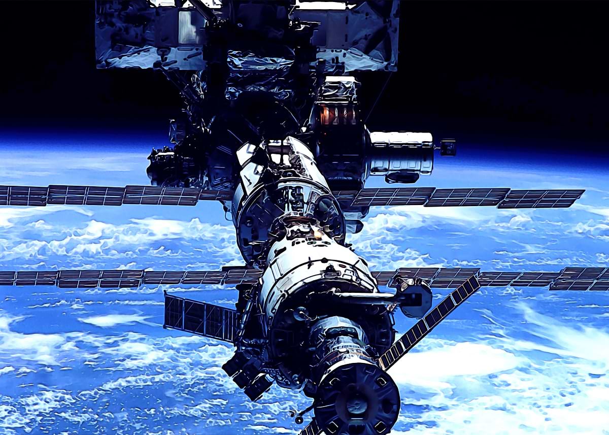 'ISS orbiting earth' Poster, picture, metal print, paint by Donma Art ...