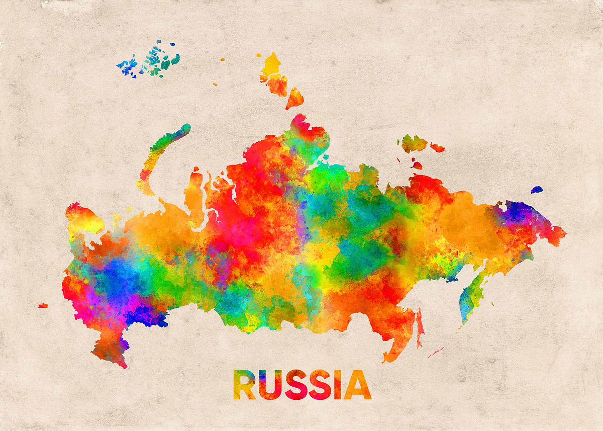 'russia map' Poster, picture, metal print, paint by SplashDesign | Displate