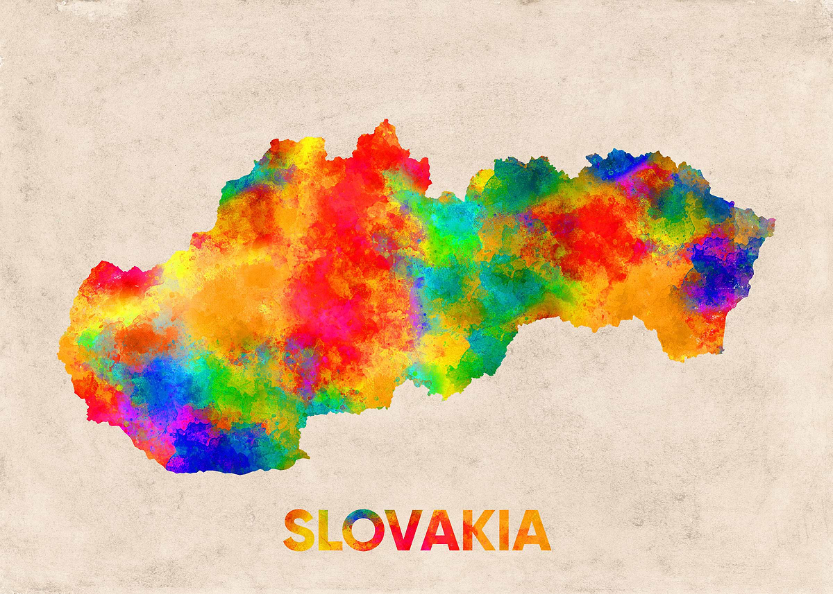 'slovakia' Poster, picture, metal print, paint by SplashDesign | Displate