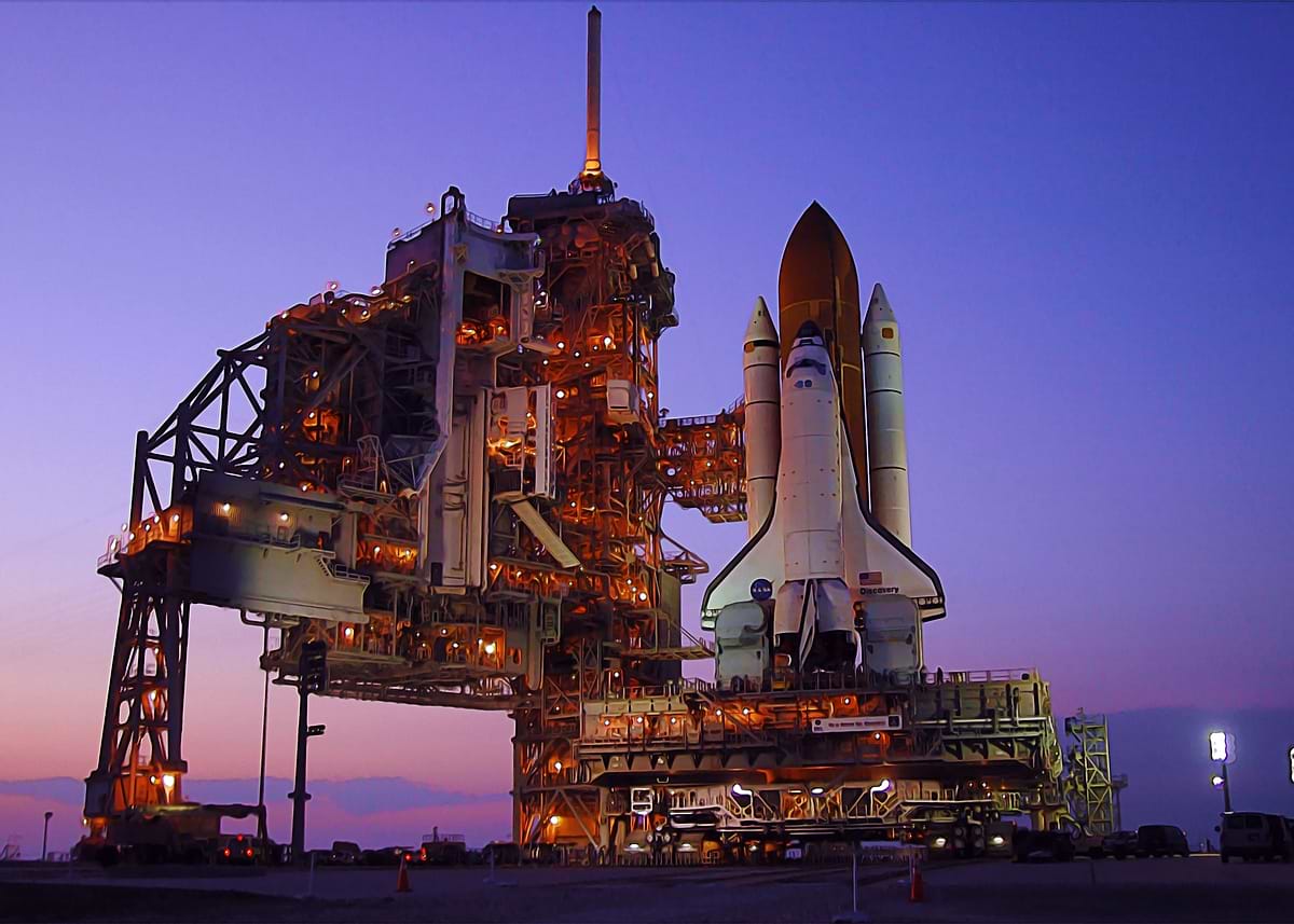'Space shuttle launch pad' Poster, picture, metal print, paint by Donma ...