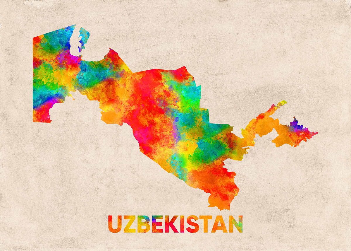 'uzbekistan' Poster, picture, metal print, paint by SplashDesign | Displate