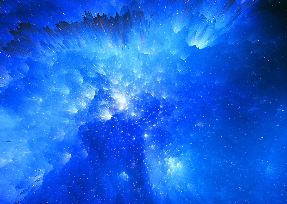 'Space Neon Explosion art' Poster, picture, metal print, paint by ...
