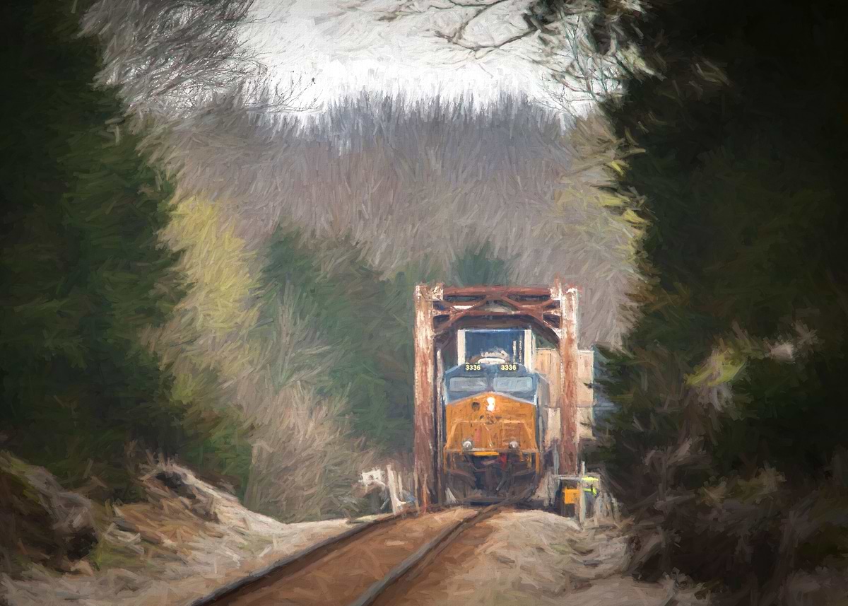 'CSX Q02611 at Chapel Hill' Poster, picture, metal print, paint by Jim ...